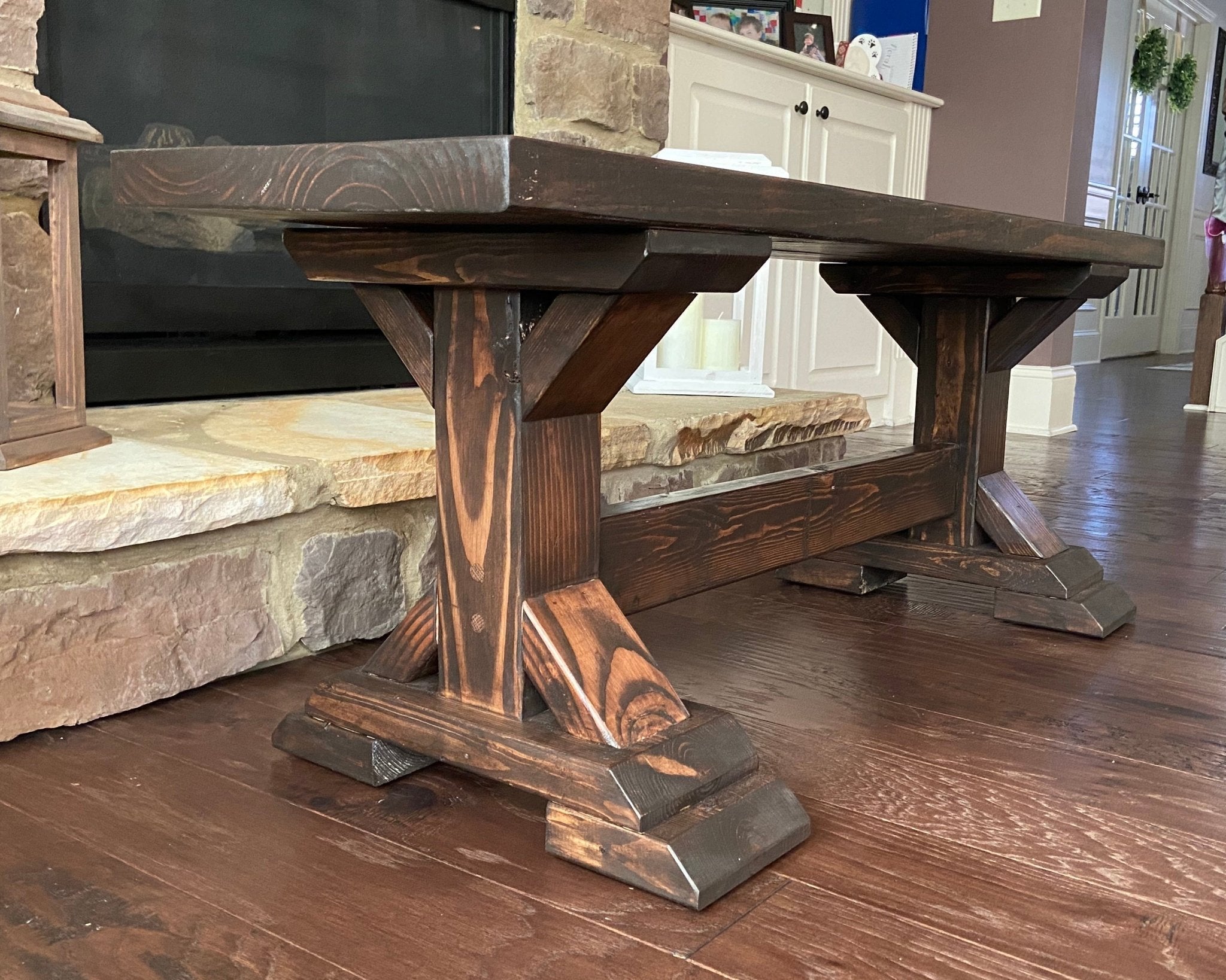 Grayson Farmhouse Bench – Seeds & Sawdust