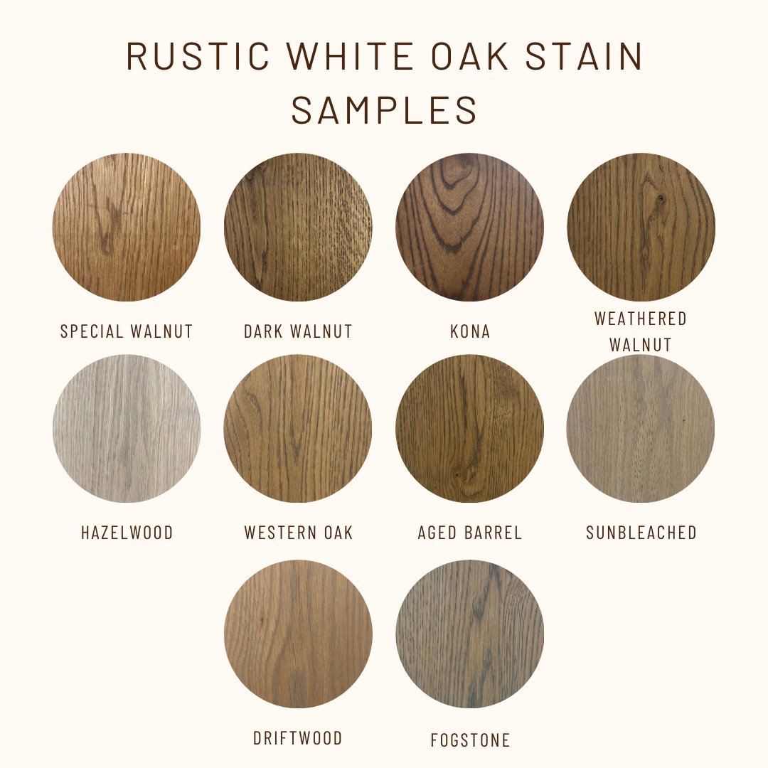 Lance X-Base Round Dining Table – Solid Rustic White Oak, Custom Stain ...