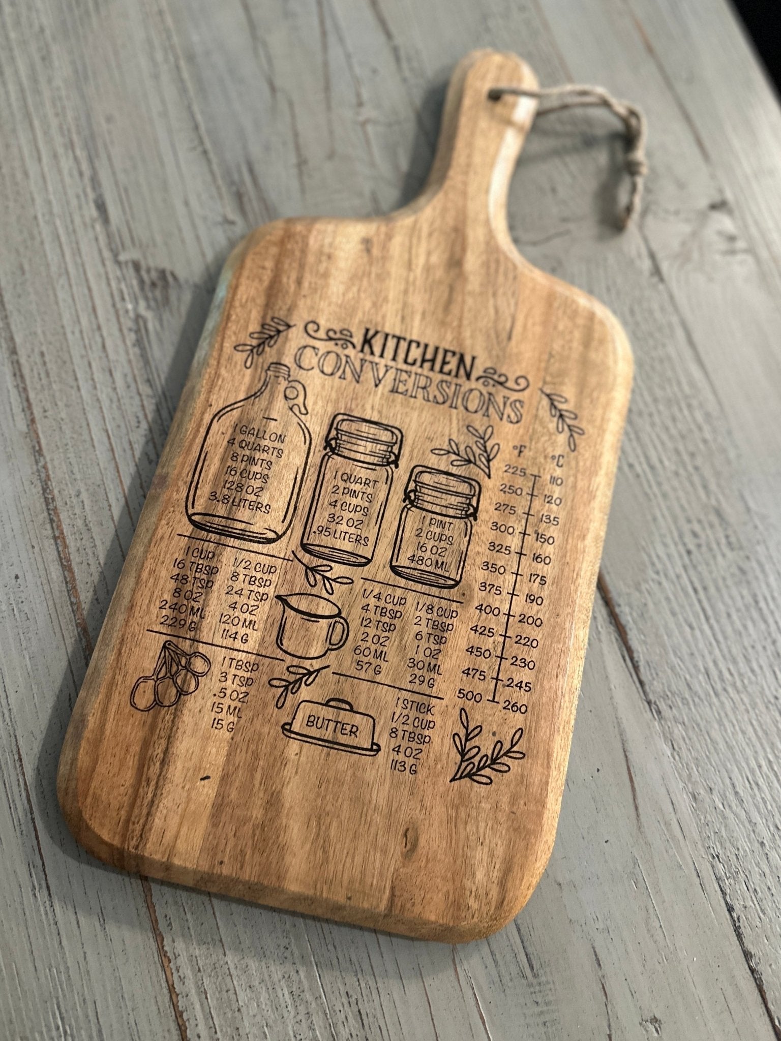 Wooden Cutting Board (15”x7”) | Kitchen Decor | Kitchen Conversion Cha ...